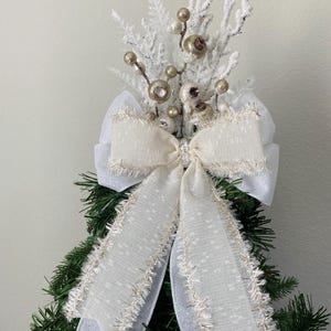 Miniature Christmas Bow Tree Topper, Small Christmas Tree for Apartment ...