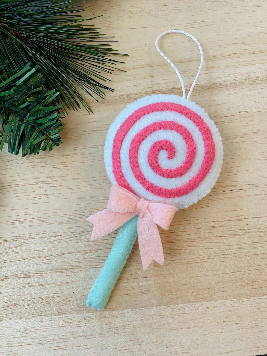 Lollipop Felt Christmas Ornament Pattern PDF, Pastel Candy Ornament ...