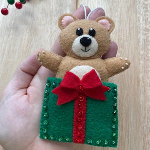 Cute Bear Felt Christmas Ornament Pattern PDF, Felt Ornament Sewing ...