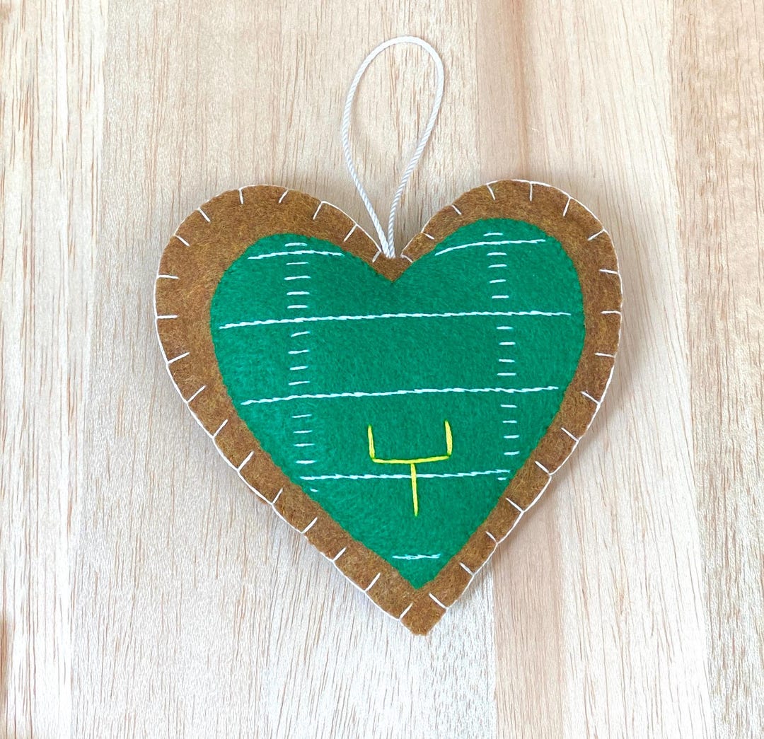 Felt Football Field Heart Ornament Pattern: DIY Tailgate Decor (PDF ...