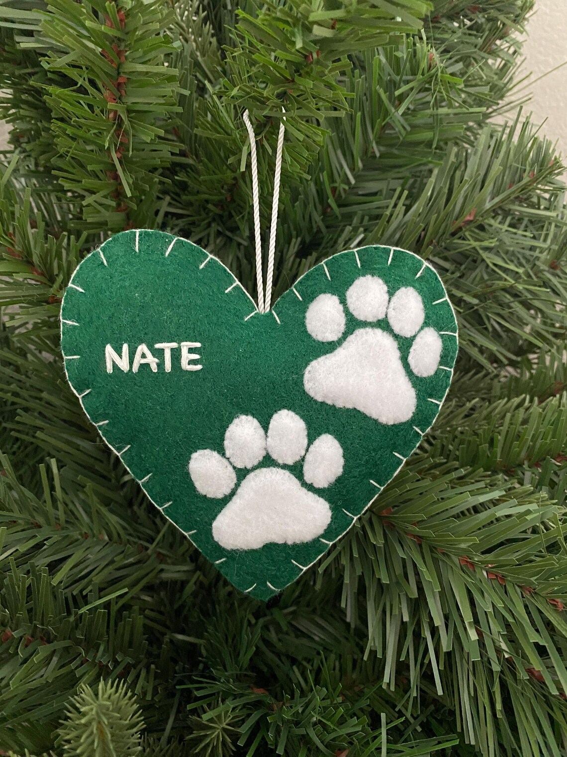 Pet Lover Felt Christmas Ornament Pattern PDF, Dog Cat Paw Print Felt ...