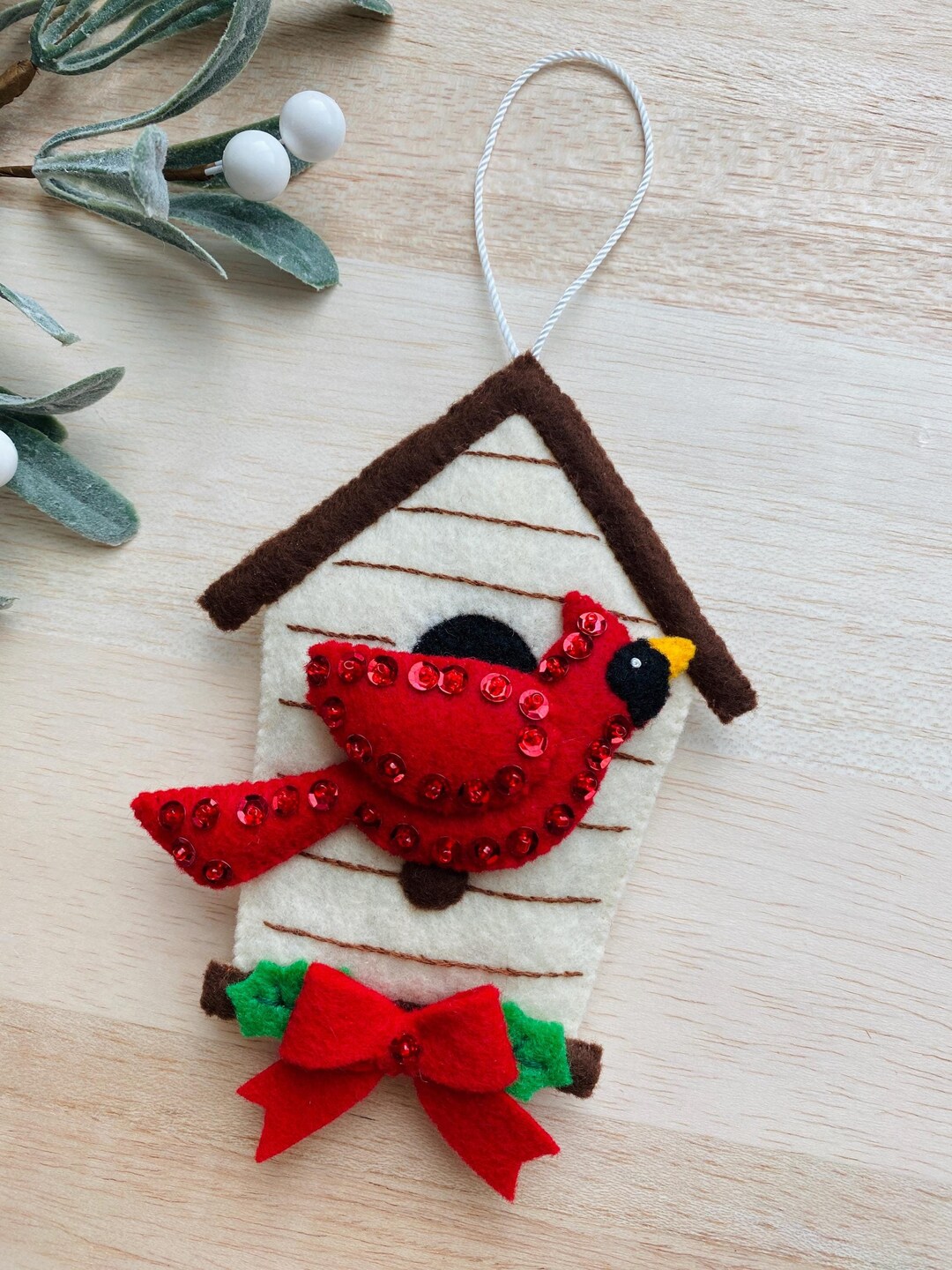 Cardinal Felt Christmas Ornament Pattern, Easy Christmas Felt DIY ...