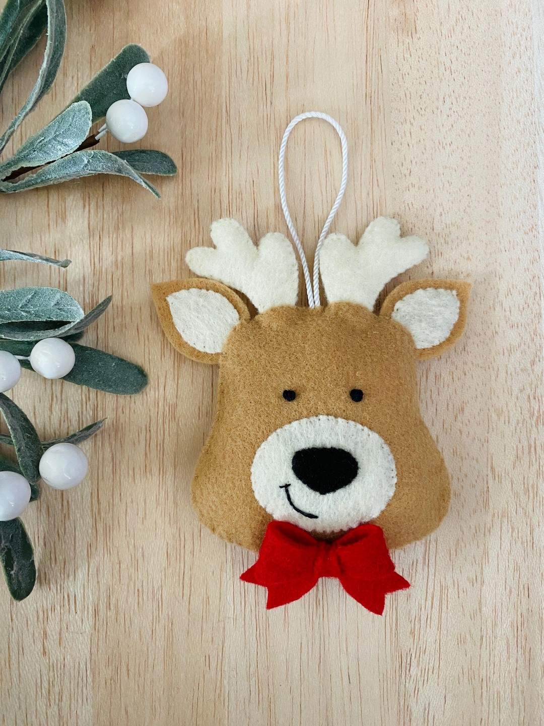 Reindeer Felt Christmas Ornament Pattern PDF, Felt Ornament Sewing ...
