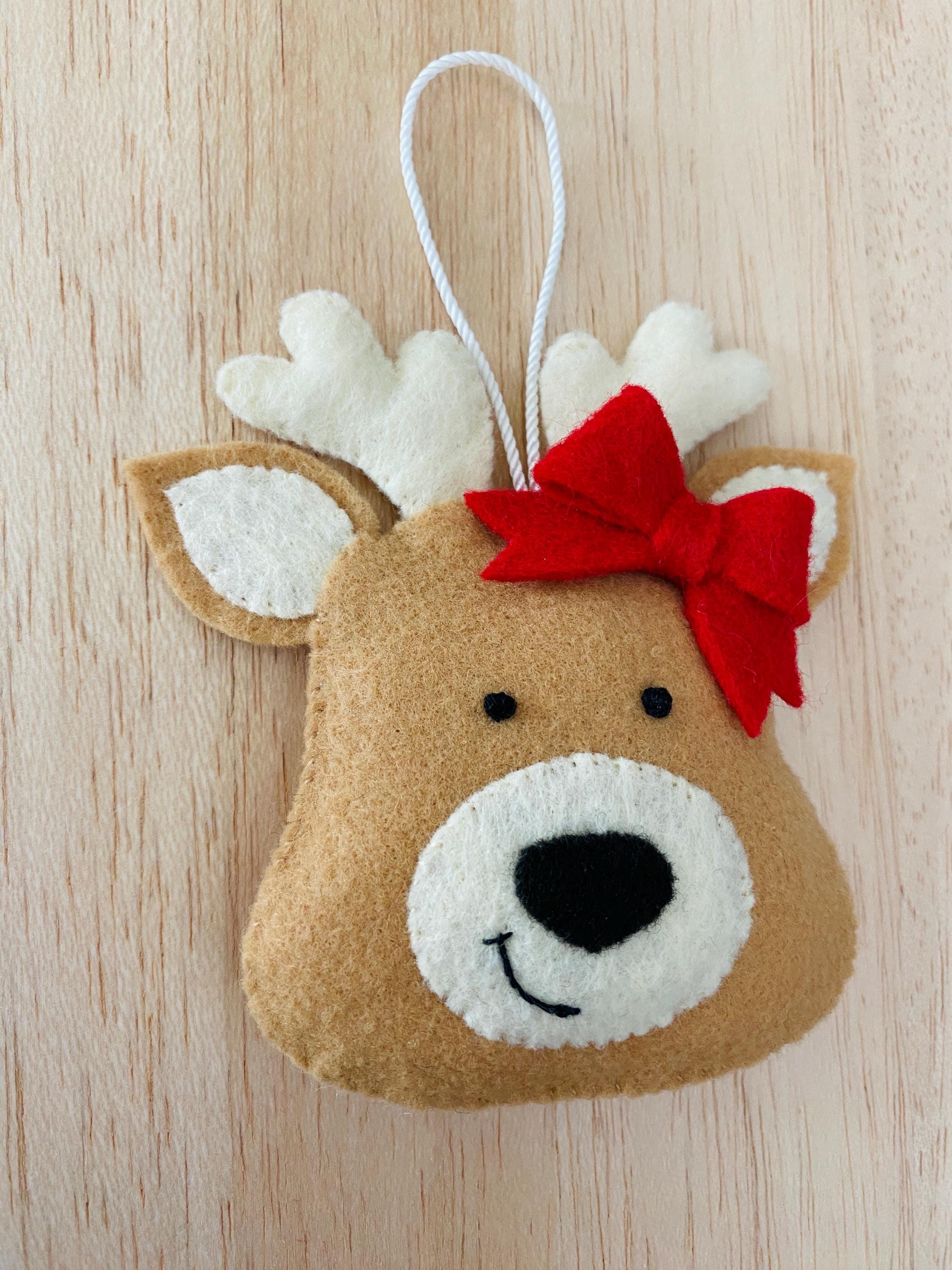 Reindeer Felt Christmas Ornament Pattern PDF, Felt Ornament Sewing ...