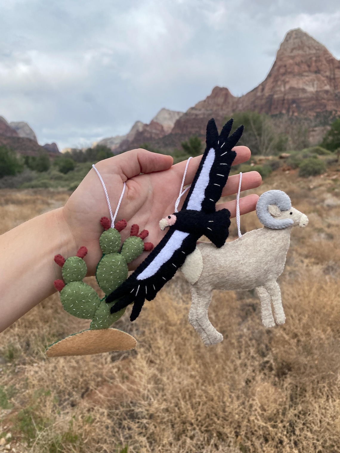 Zion National Park Felt Ornament PDF Patterns: Condor, Sheep, Cactus ...