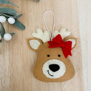 Reindeer Felt Christmas Ornament Pattern PDF, Felt Ornament Sewing ...