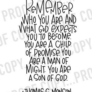 Remember Handlettered Thomas S. Monson Quote - Latter Day Saint Art ...