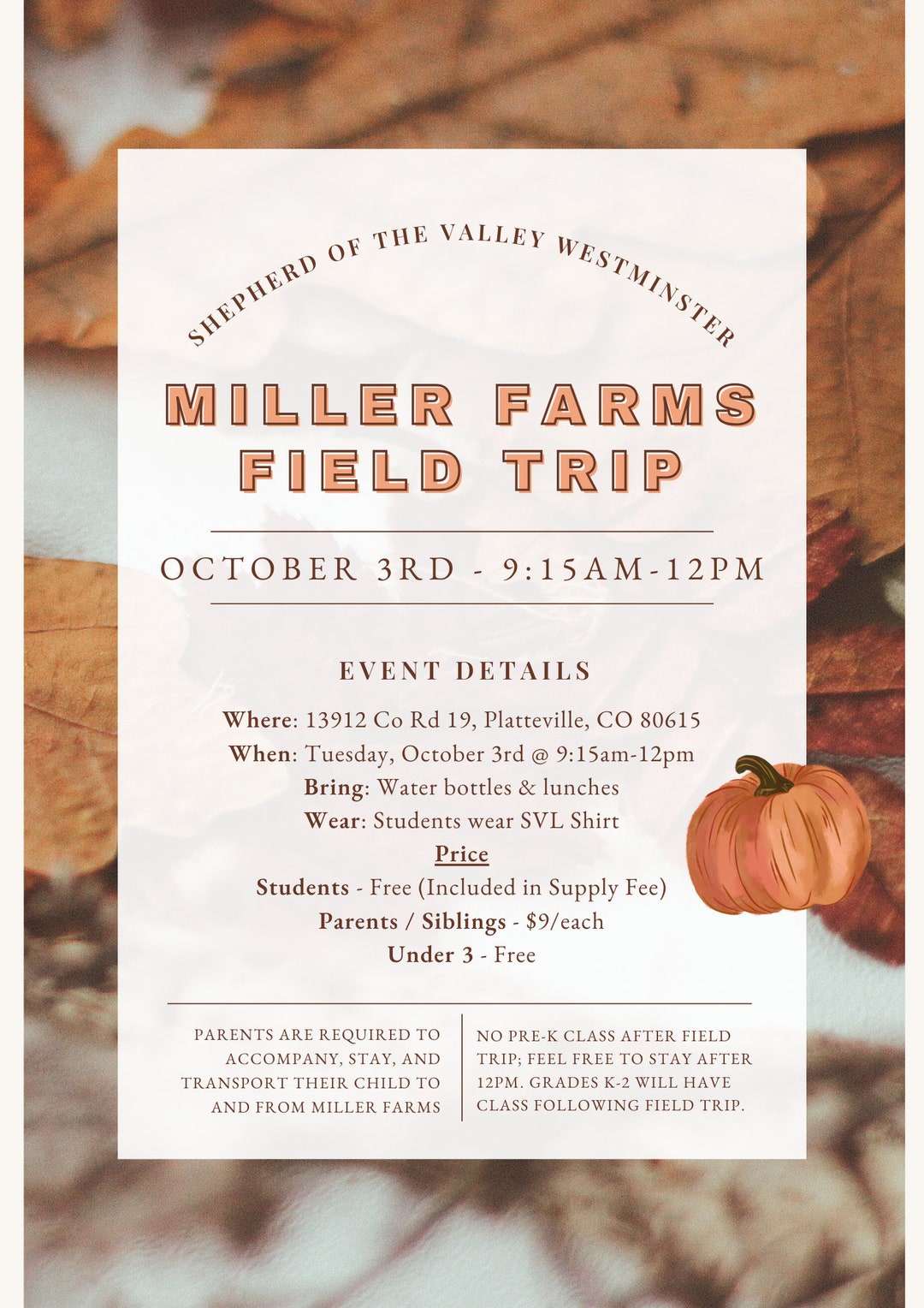 Field Trip School Flyer - Etsy