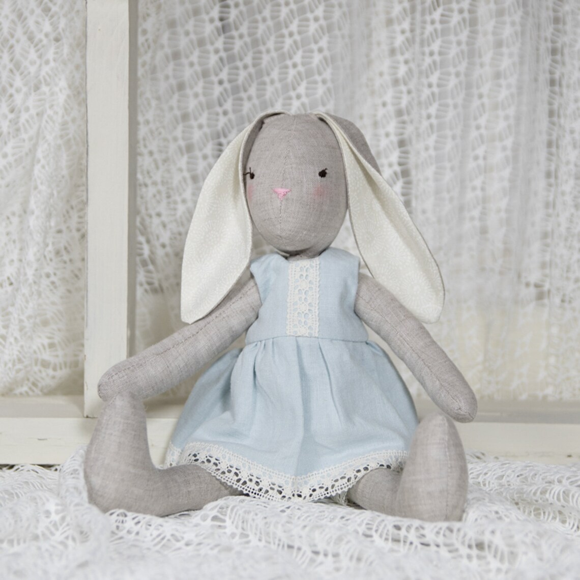 Handmade Linen Bunny Doll: Ballerina Toy, Nursery Decor - Etsy