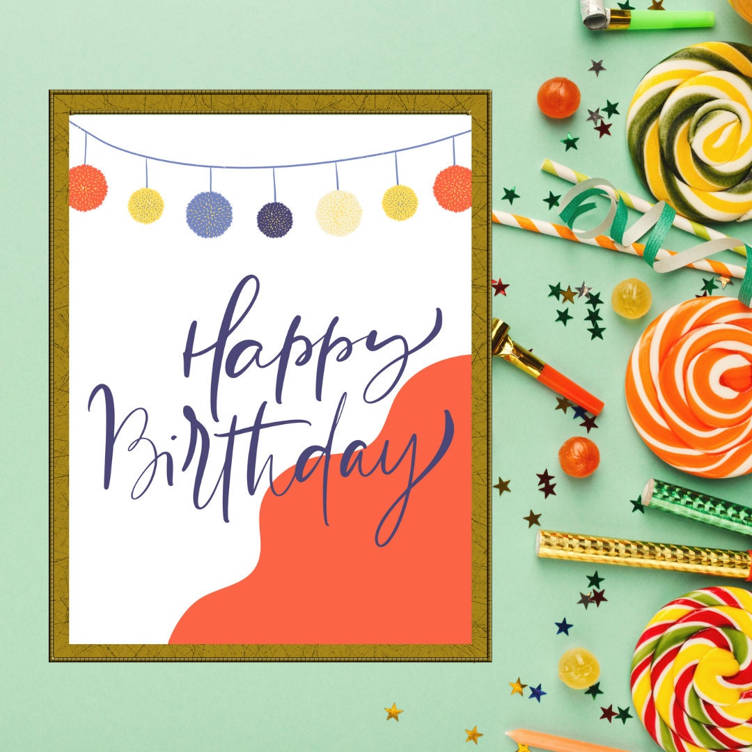 Happy Birthday Print - Etsy