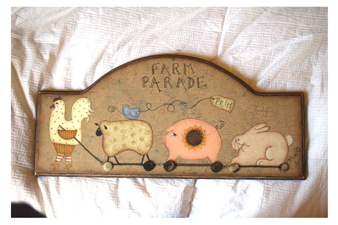 Farm Parade Plaque With Buttons Terrye French Design Hand Painted by ...
