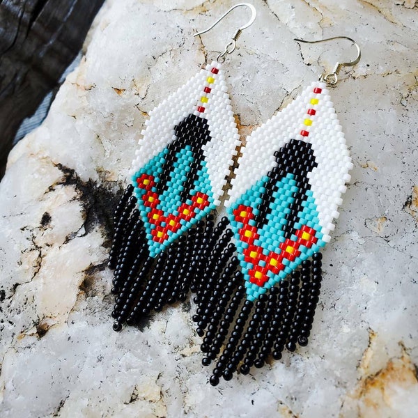 Native American Beaded Earrings - Etsy