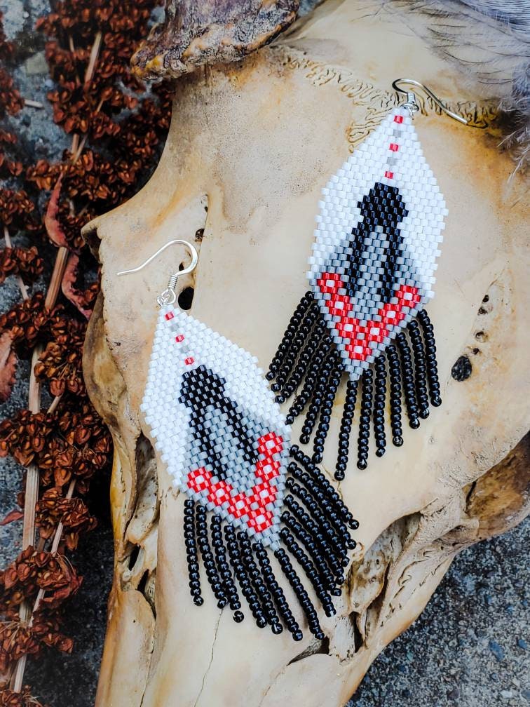 MMIW Native American Beaded Earrings | Etsy