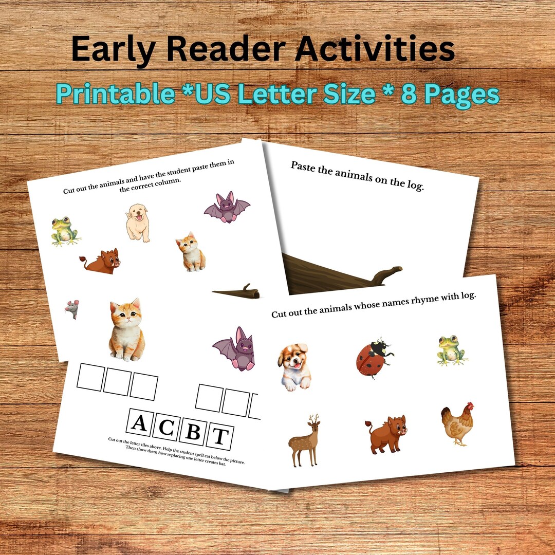 Early Reader Activity Sheets - Etsy