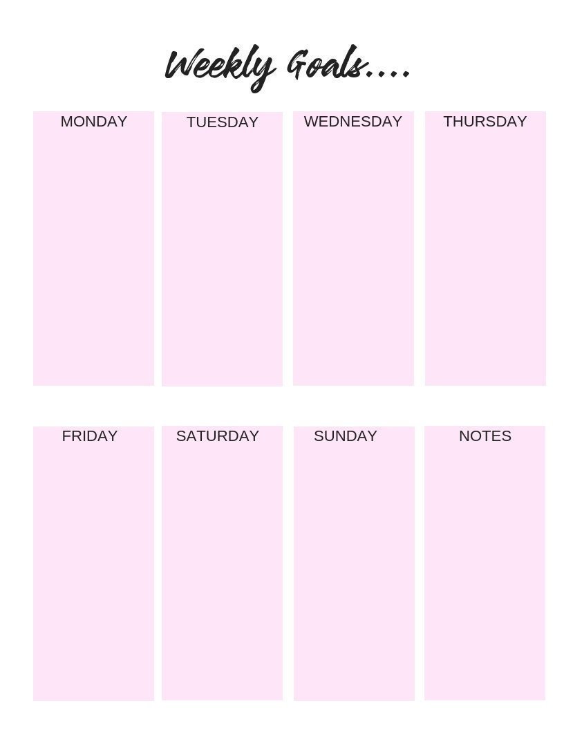 Weekly Planner Printable Pink - Etsy