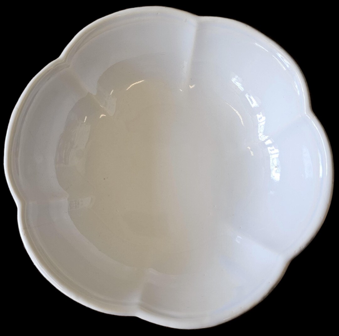 Mccoy Ironstone Ivory Bowl With Scalloped Edges #7528 - Etsy