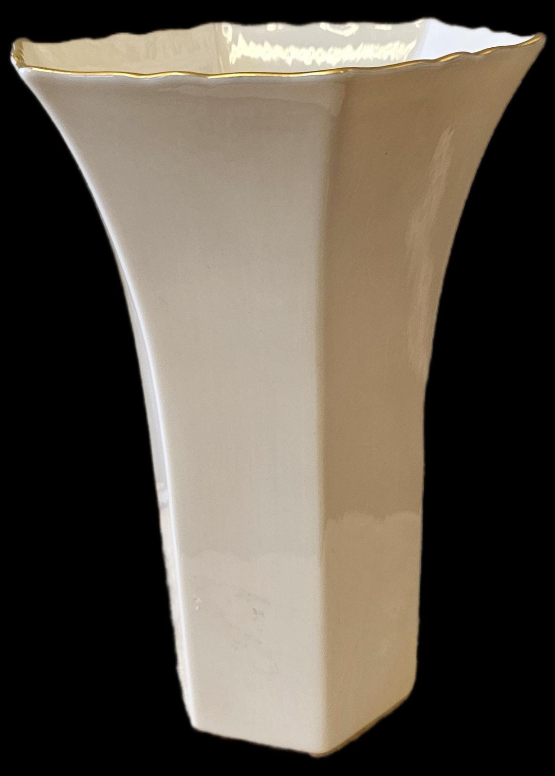 Lenox Ivory Porcelain Vase With Gold Trim - Etsy