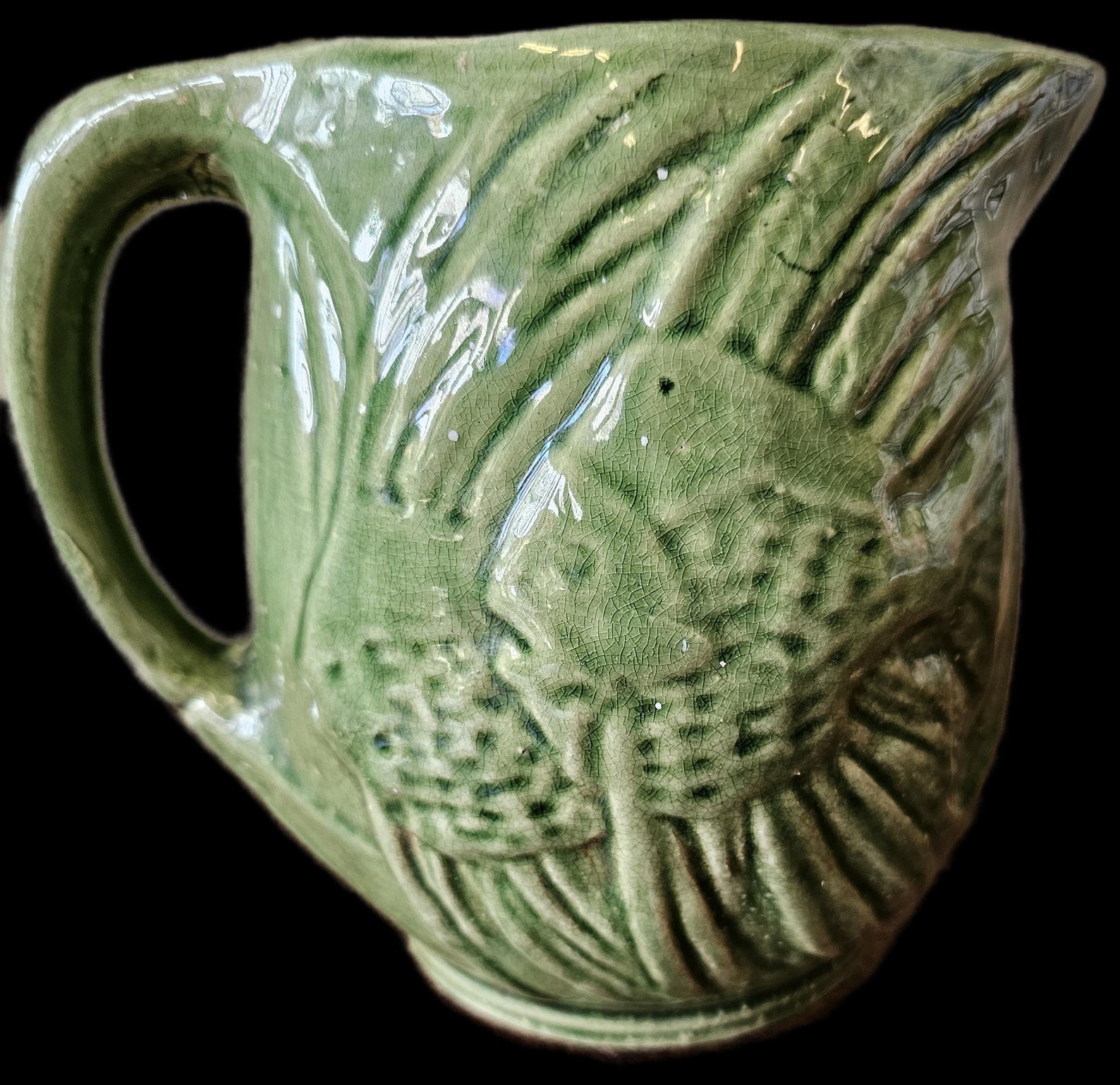 Vintage Mccoy Green Angelfish Pitcher - Etsy