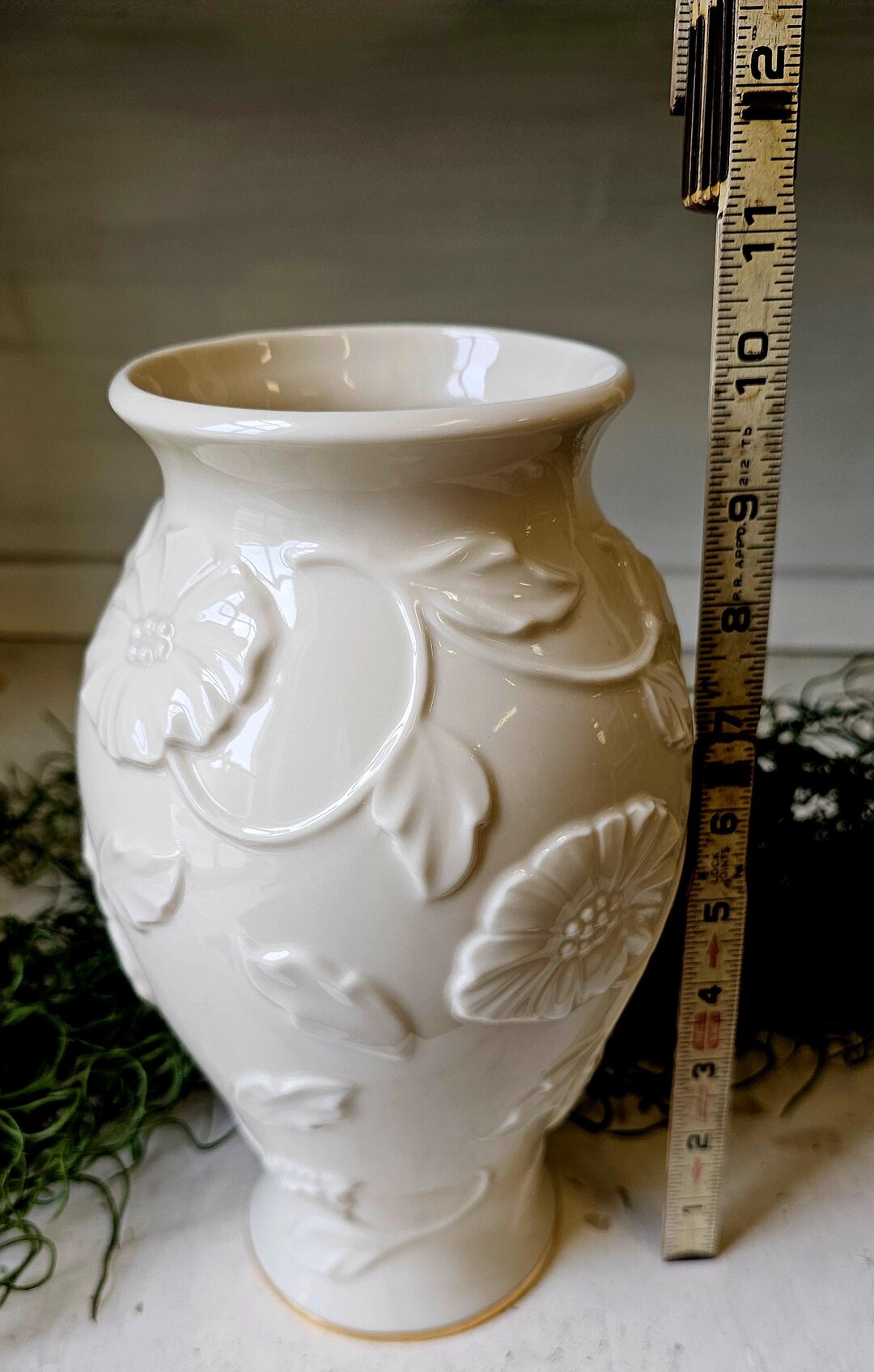 Lenox Embossed Flower Vase With Raised Floral Design - Etsy