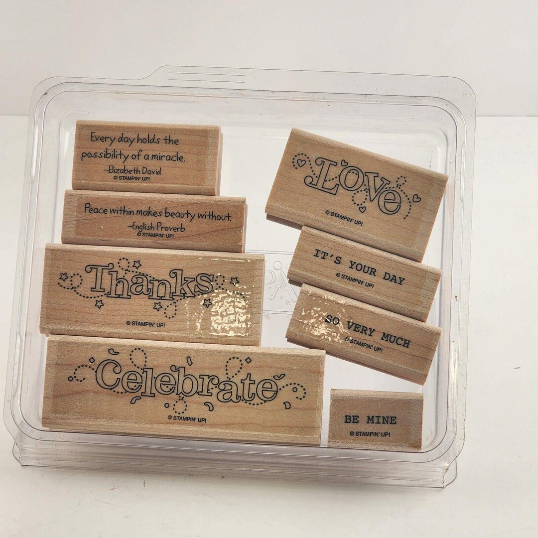 Set of 8 Stampin' up Inspirational Words &sayings Rubber Stamps Wooden ...