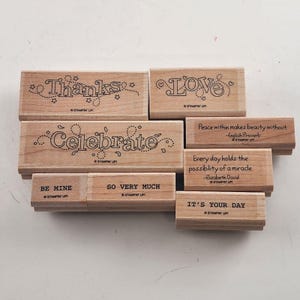 Set of 8 Stampin' up Inspirational Words &sayings Rubber Stamps Wooden ...