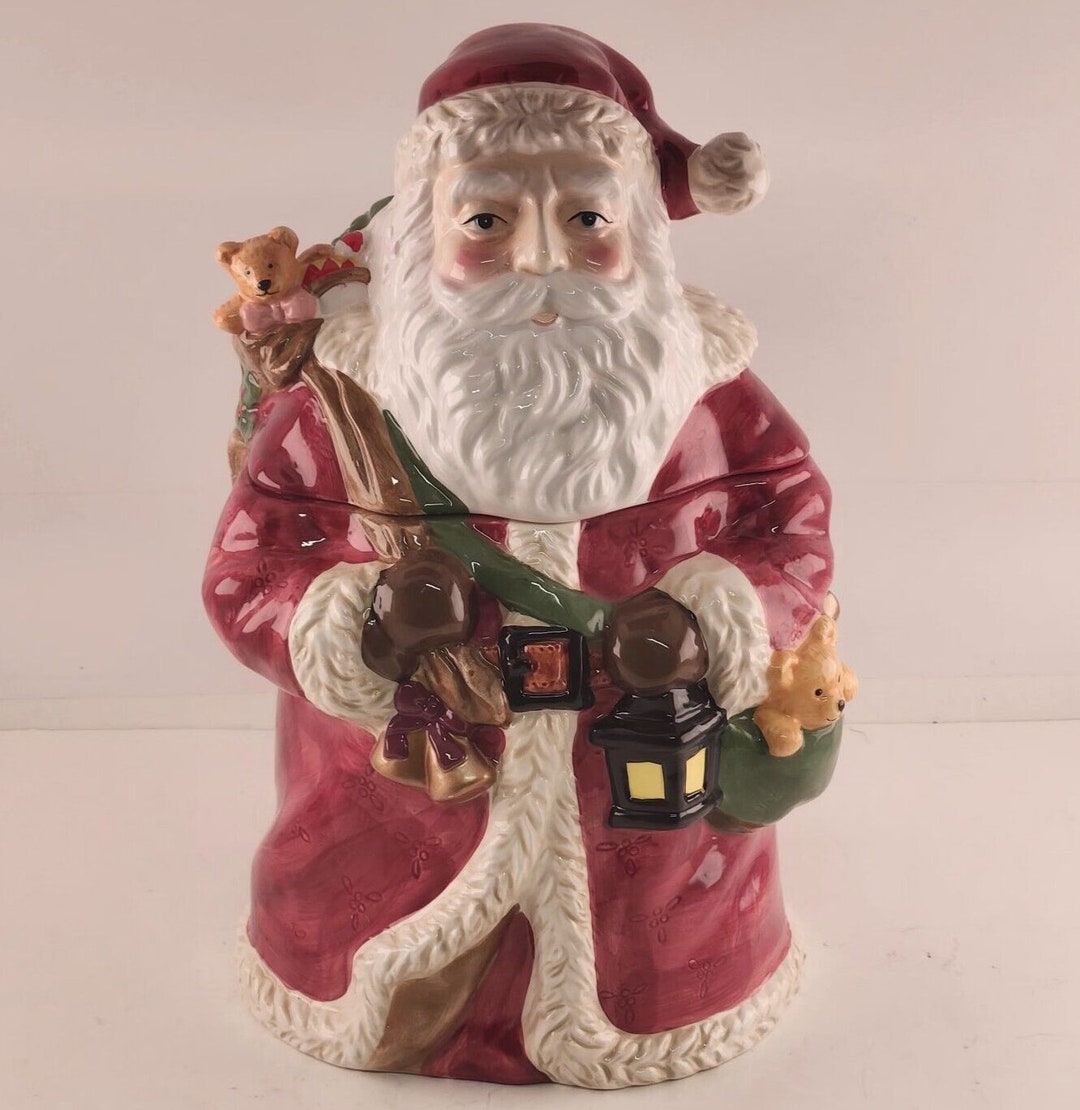 Alacarte Santa Cookie Jar Toy Bag and Bear Vintage JC Penney 12h China ...