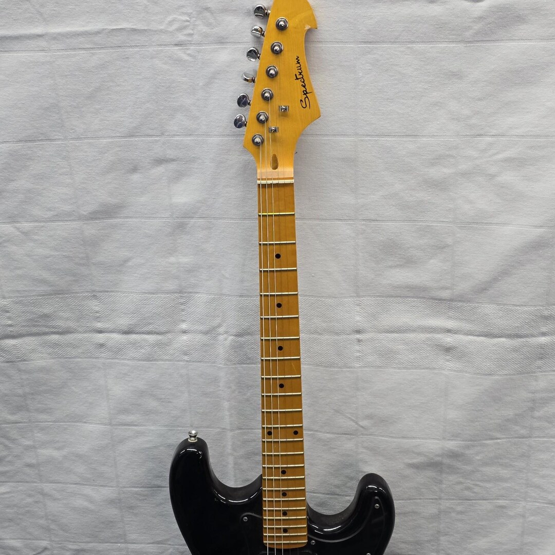 Spectrum Strat Style Electric Guitar Black 6-string Vintage No Strings ...