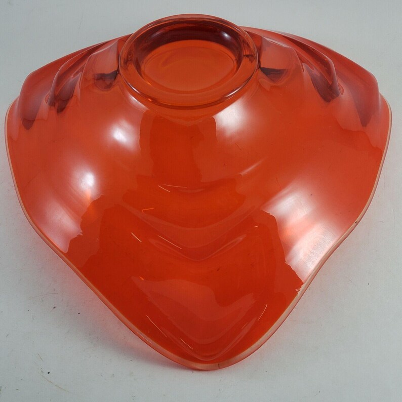 Mid Century Viking Glass Tundra Triangle Dish Fire Orange MCM ...