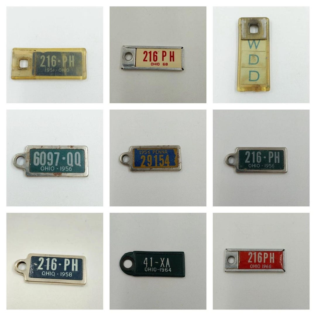Key Chain License Plate Charms Disabled American Veterans Various Years ...