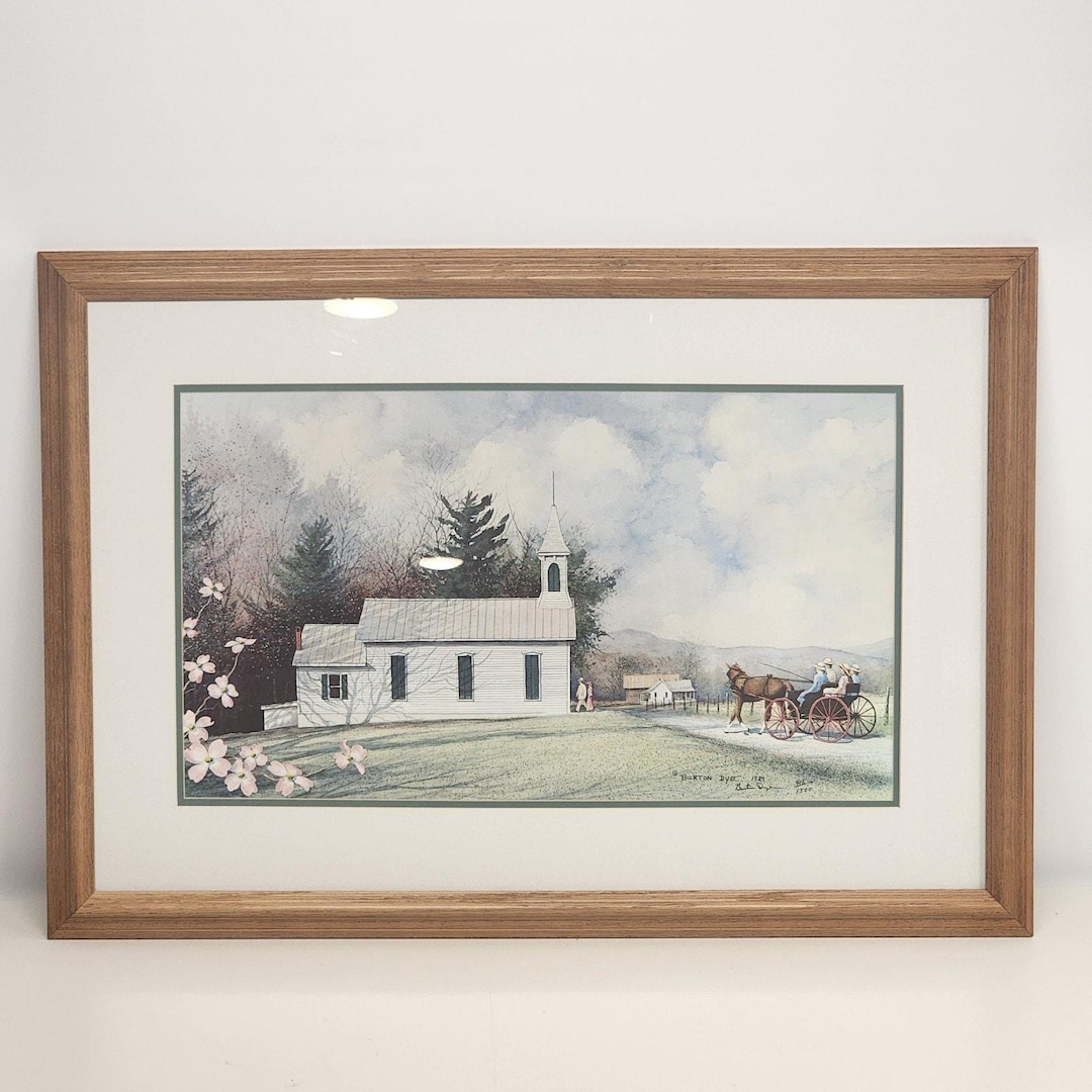 Burton Dye Easter Sunday 1984 Vintage Signed Print Rural America ...