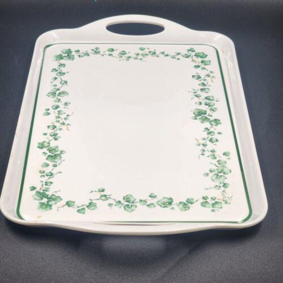 Corelle Coordinates Callaway Rectangle Serving Tray Green Ivy Decor 17 ...