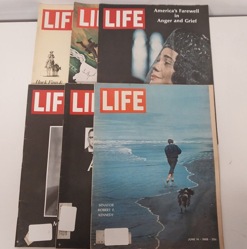 6 Life Magazine's Set From 1968 Robert Kennedy Martin Luther King ...