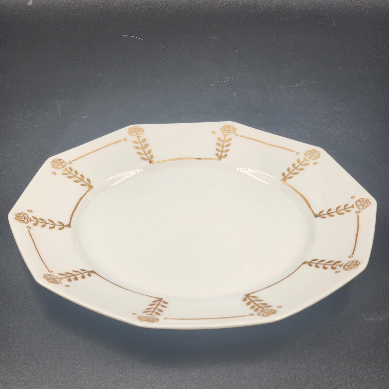 Vintage Tirschenreuth Bavaria Decagon Dinner Plate With Intricate Gold ...