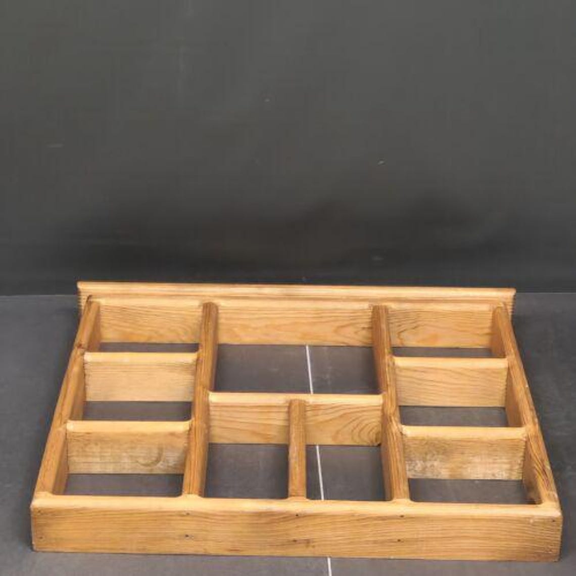 Shadow Box Wall Shelf Vintage Wooden Heart Cut Out 9 Cubicle Nailed ...