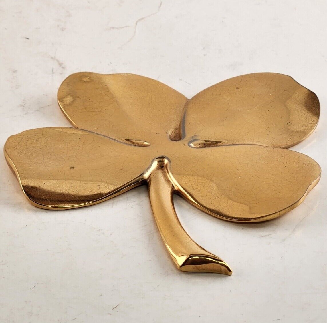 24k Gold Plate Paperweight 4 Leaf Clover Lucky Four-leaf Irish Poem ...