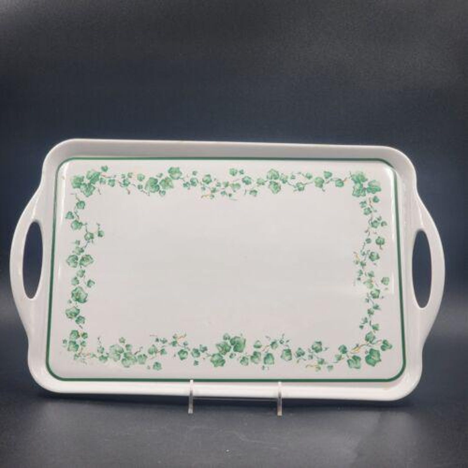 Corelle Coordinates Callaway Rectangle Serving Tray Green Ivy Decor 17 ...