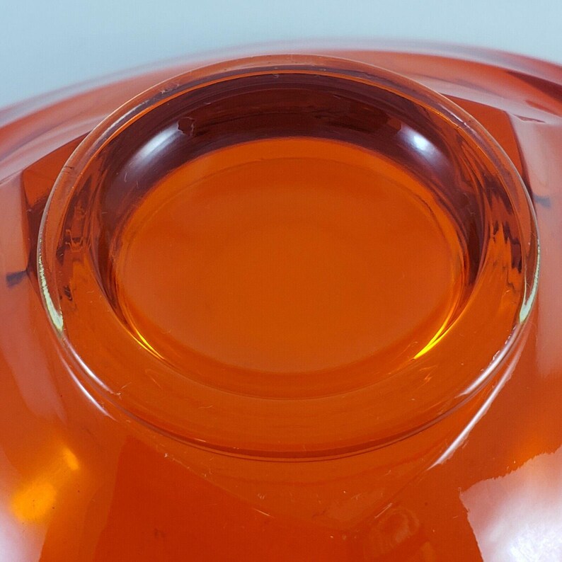 Mid Century Viking Glass Tundra Triangle Dish Fire Orange MCM ...