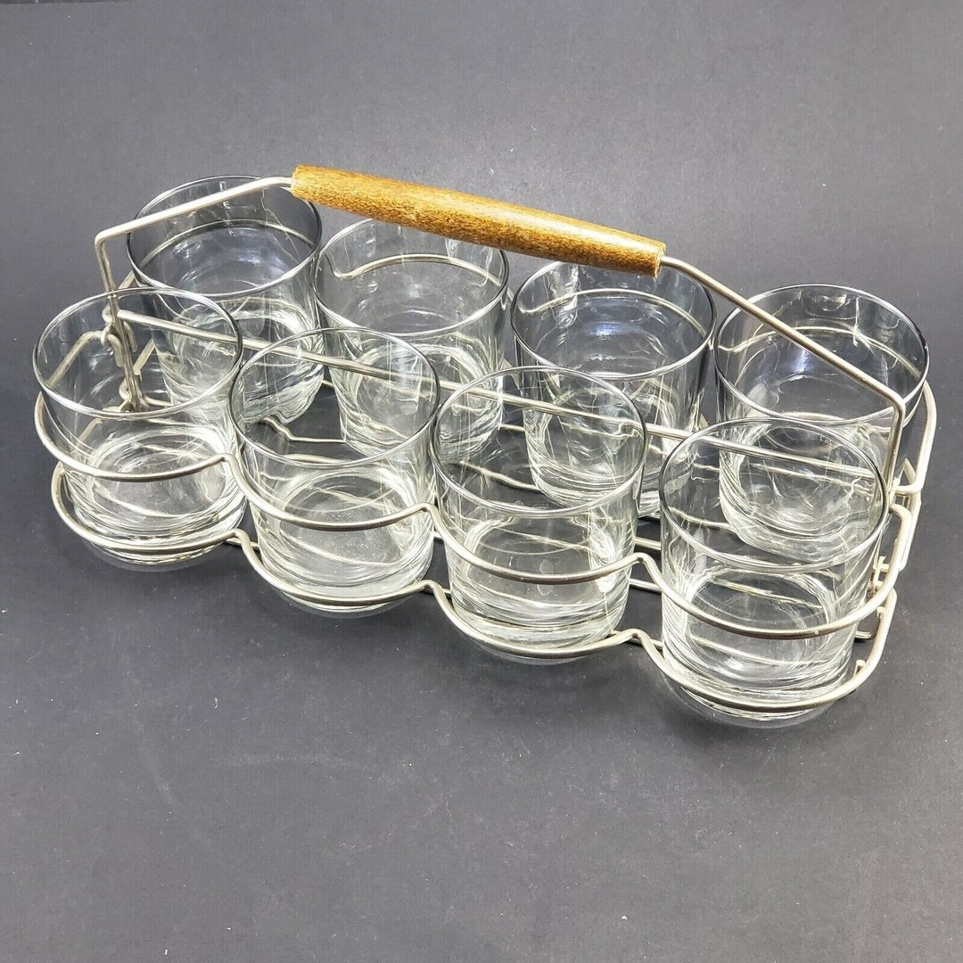Metal Wire Folding 8 Rocks Glass Carrier MCM Vintage Includes - Etsy