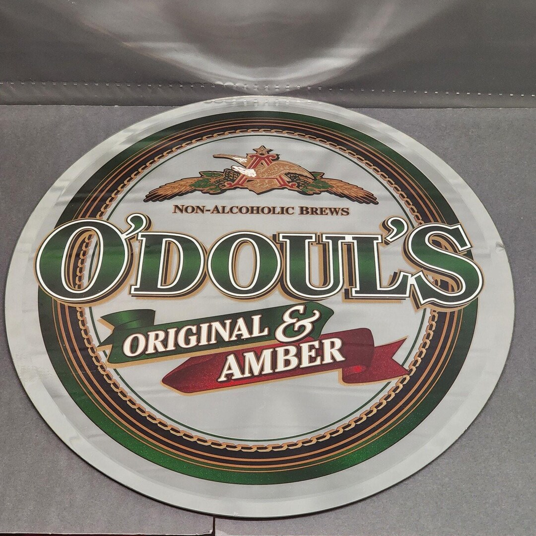 Vintage O'doul's Anheuser Busch Mirror Sign Oval Amber Non Alcoholic ...