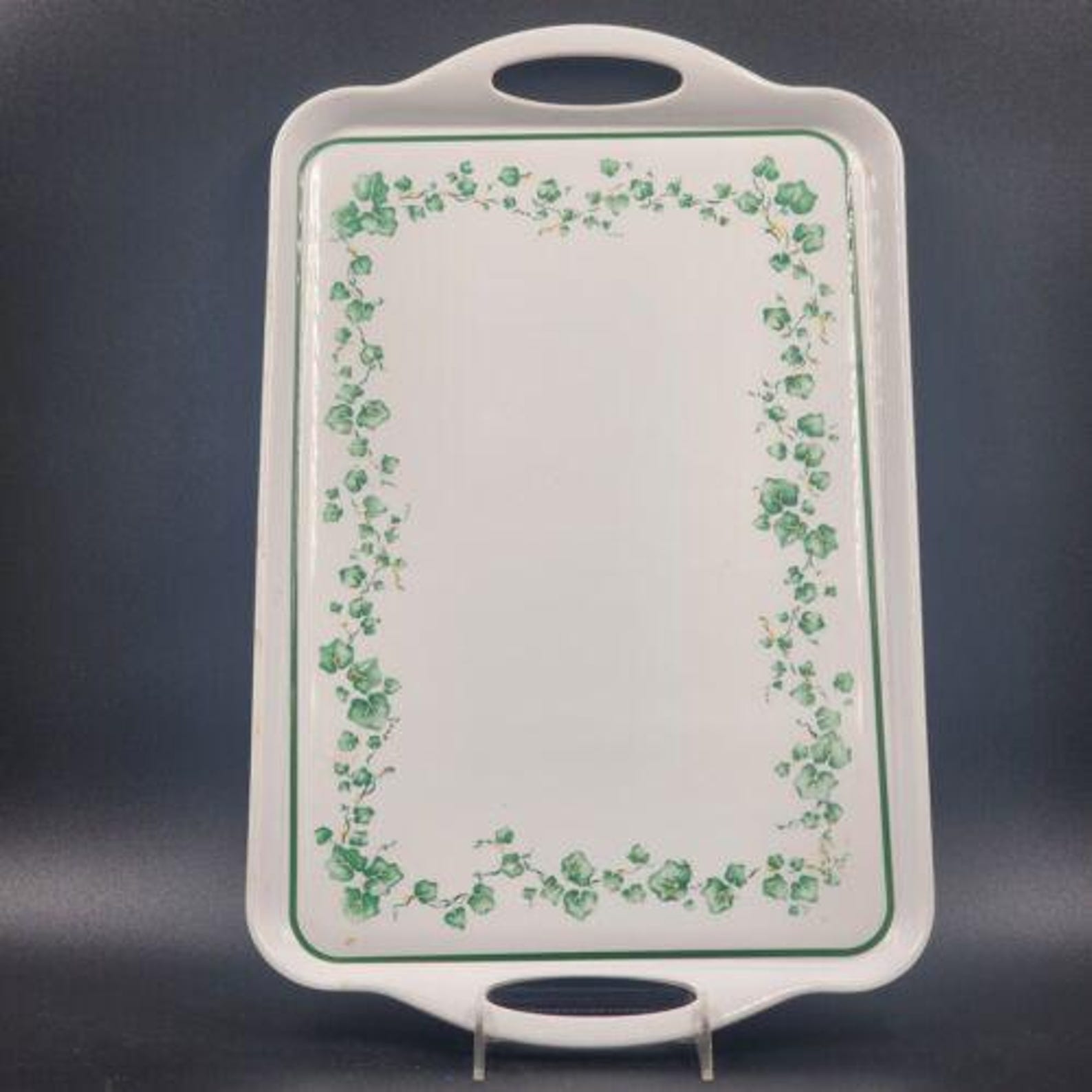 Corelle Coordinates Callaway Rectangle Serving Tray Green Ivy Decor 17 ...