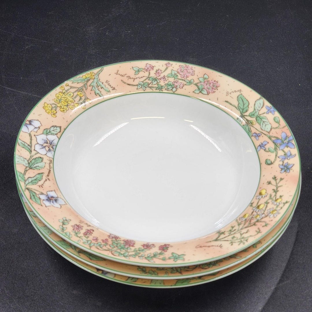 Sakura Ultra Porcelain Sachet Soup Bowls Set of 3 Sue Zipkin Herbs ...
