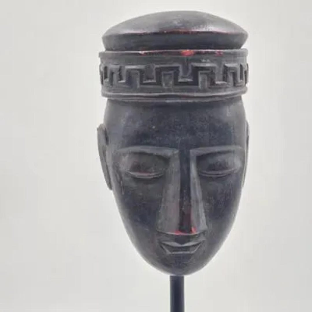 Wooden African Sculpture Tribal Face Art Mask Figurine Ethnic Home ...