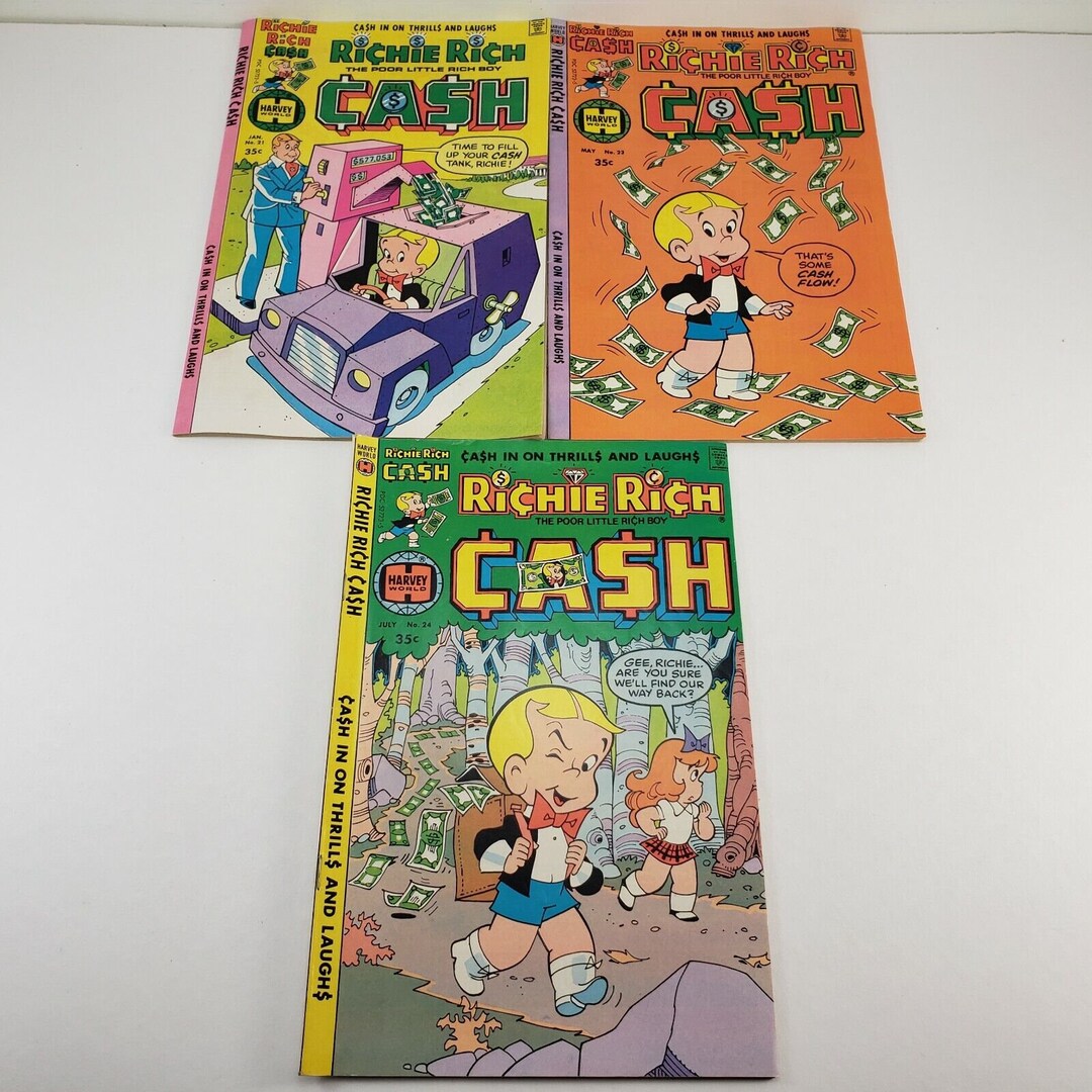 3 Richie Rich Cash Comic Books of the Archie Series Jan May July 1978 ...