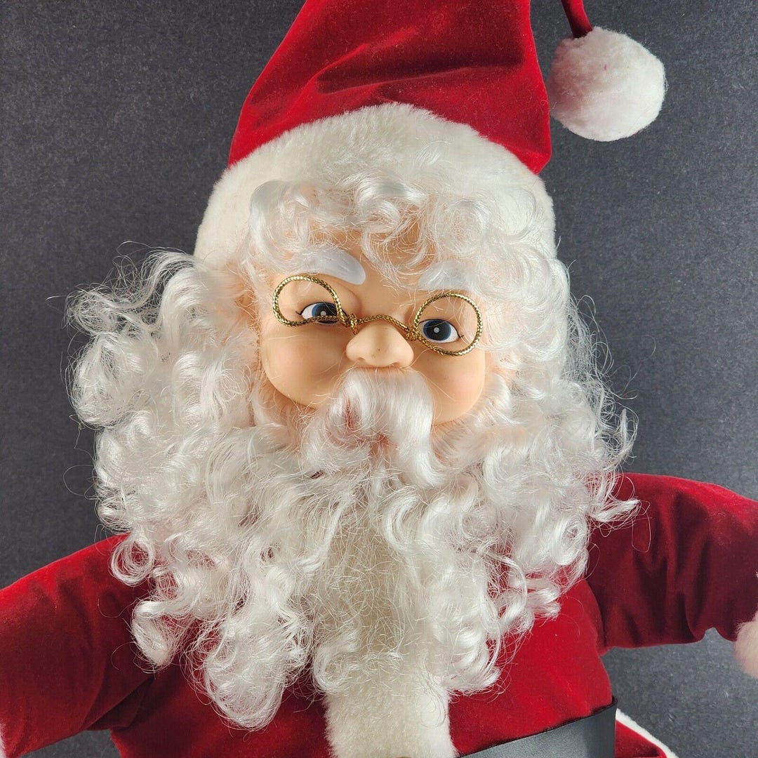 Santa Claus Doll Matrix Industries Hard Face Glasses 14 Tall Sitting ...