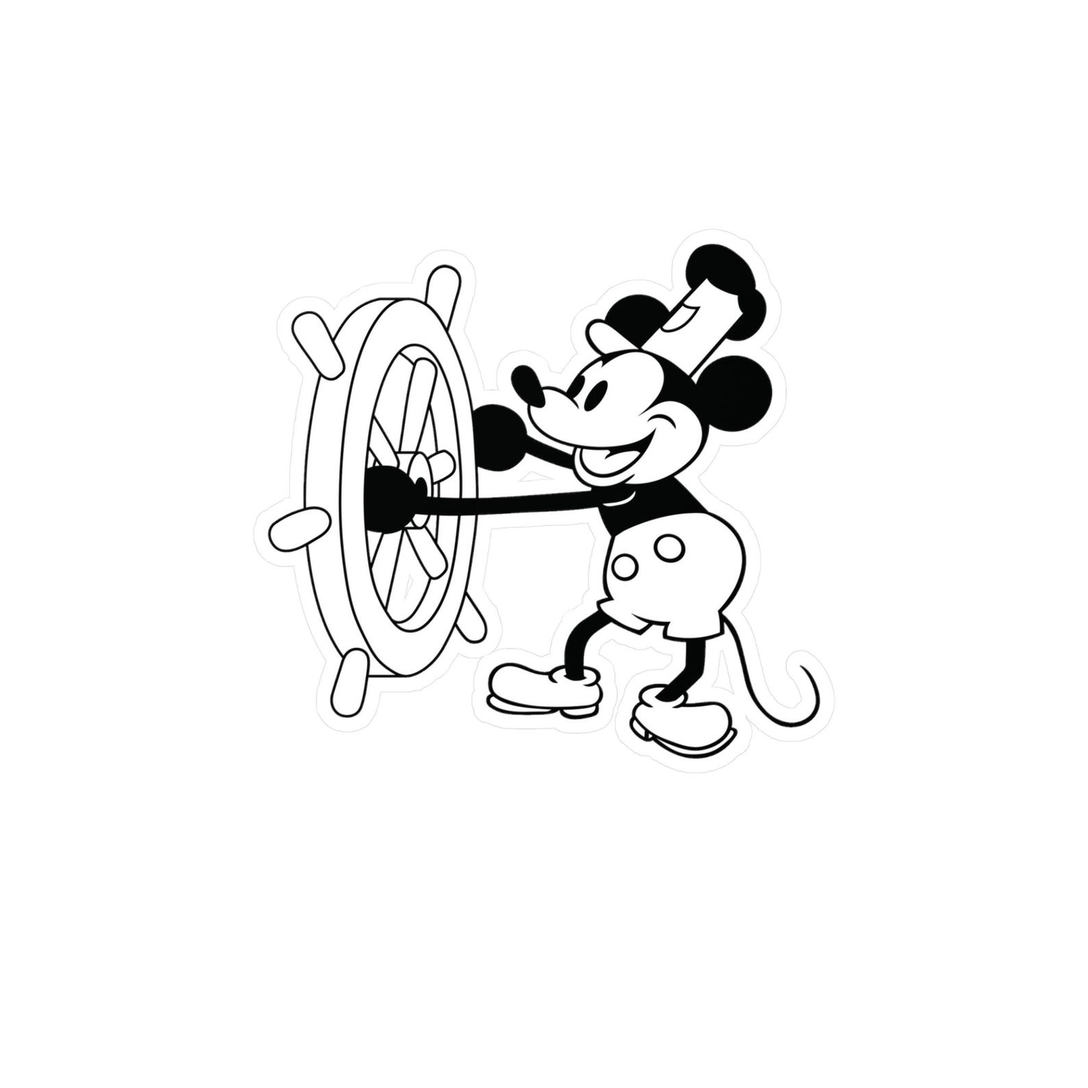 Steamboat Willie Waterproof Sticker/decal - High-quality White Vinyl ...