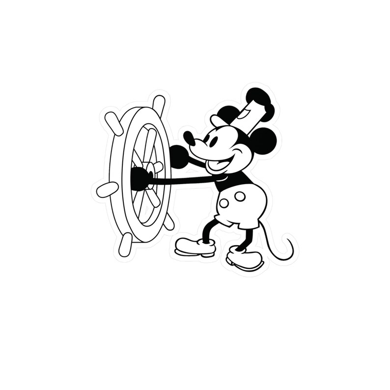 Steamboat Willie Waterproof Sticker/decal - High-quality White Vinyl ...