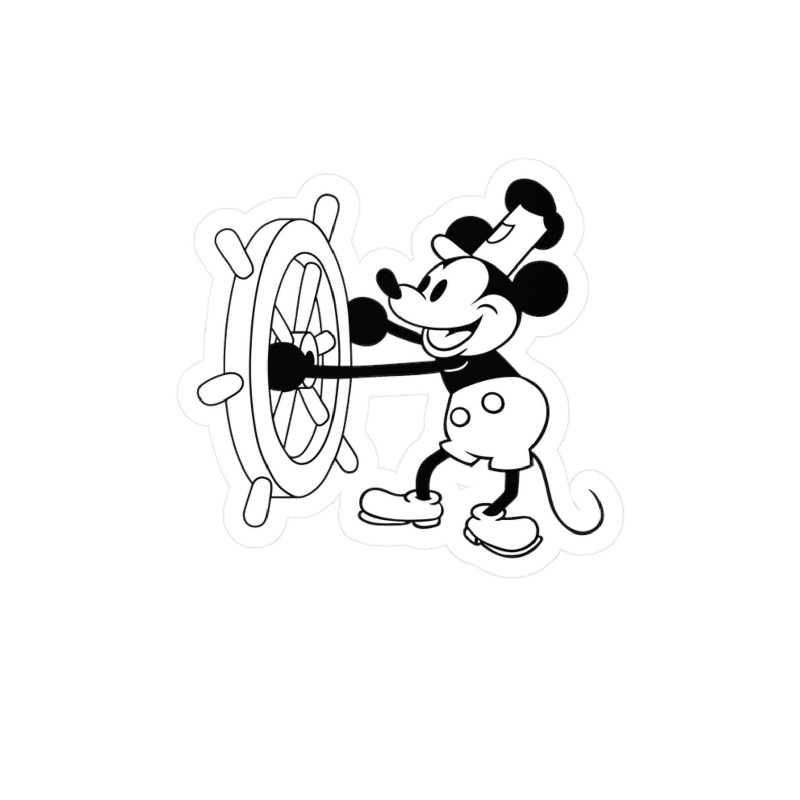 Steamboat Willie Waterproof Sticker/decal - High-quality White Vinyl ...