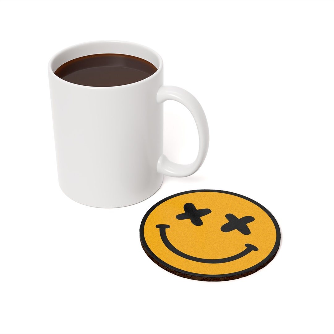 Yellow Smiley Face Drink Coaster Smiley Face Coaster for Coffee Tables ...