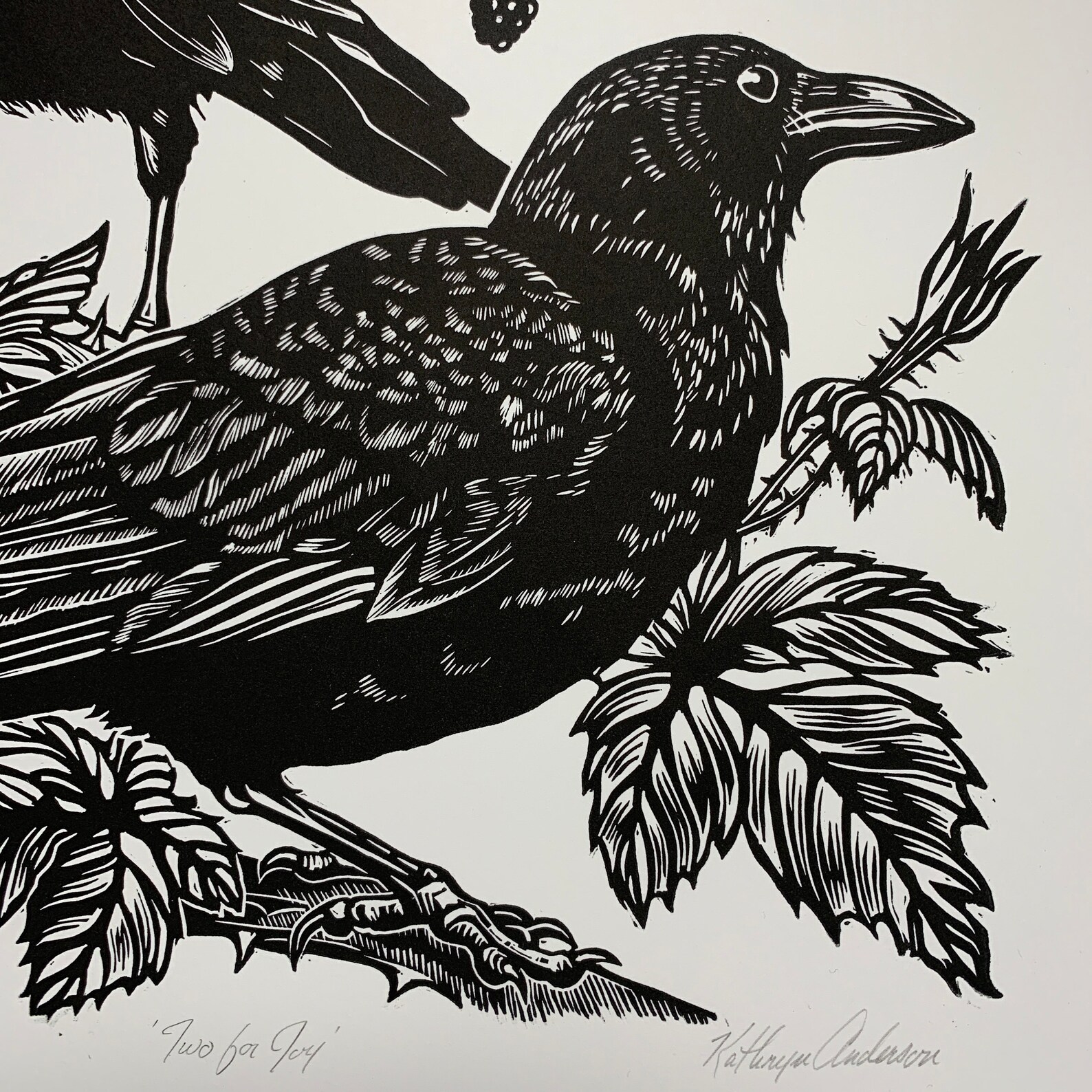 Two for Joy Limited Edition Linocut Crow Corvid - Etsy