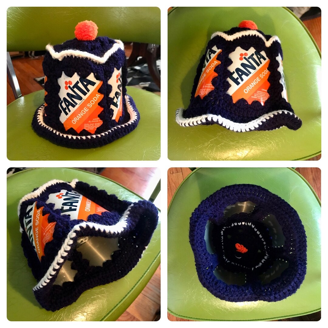 Handmade Crocheted Fanta Can Bucket Hat With Pompom - Etsy